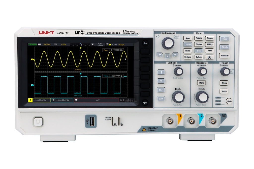 Oscilloscope numérique compact 2 voies 100 MHz - UNI-T - UPO1102 ...